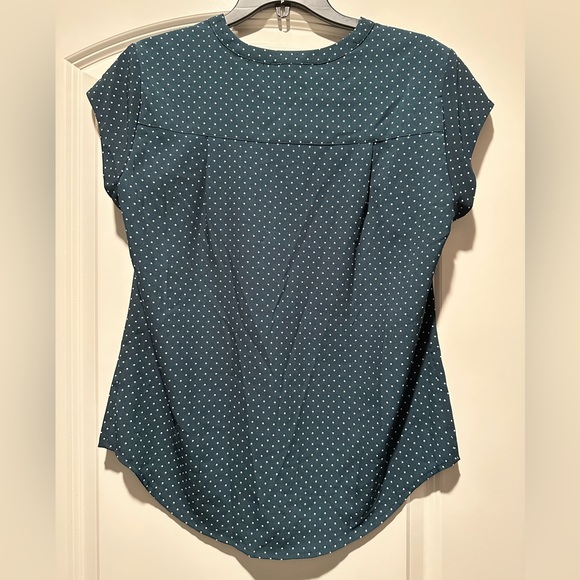 fun 2 fun | Tops | Fun2fun Green And White Polka Dot Blouse Size Small ...